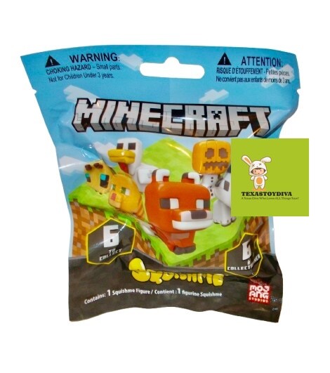 Minecraft SQUISHME Blind Pack FOX Squishy Toy Minifigure 2022 **OPEN ...