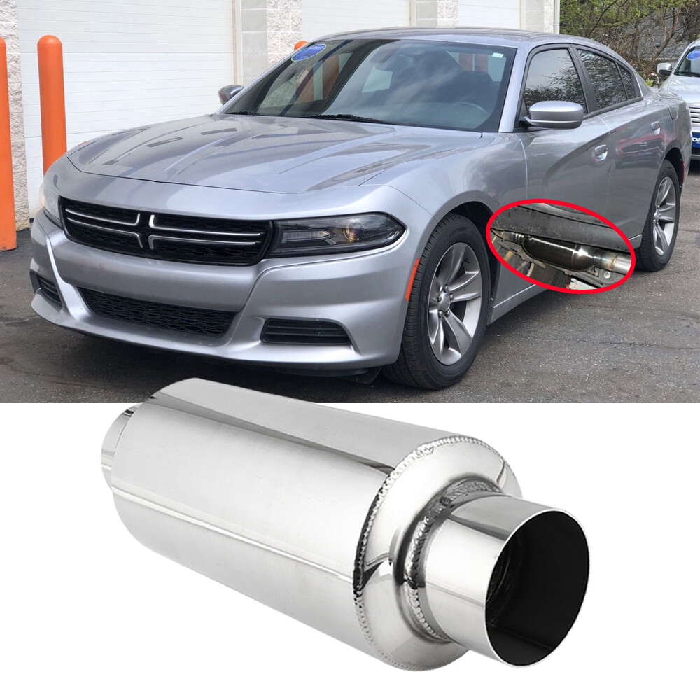2.5" OD/ID 12" Exhaust Muffler Resonators Deep Sound For Dodge Charger ...