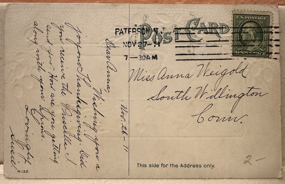 1911 Vintage Thanksgiving Postcard- Turkeys, Cranberries, Poem | eBay