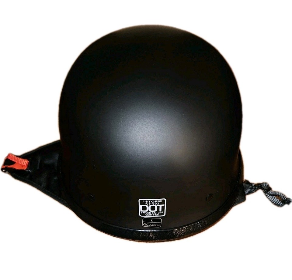 Kylin Motorcycle Helmet KY-602 German Style Flat Black/Black Advanced ...