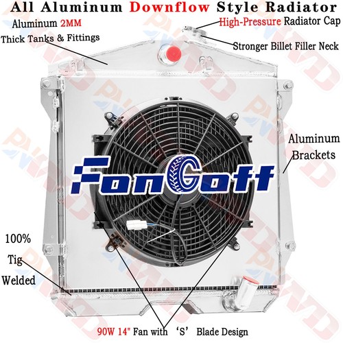4 Row Radiator Shroud Fan For 43-48 Chevy BN Fleetline Base 3.5L 3.8L ...