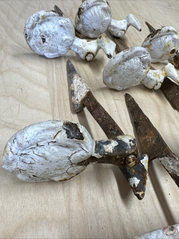 Antique 8 Piece Cast Iron Seashell Motif Shutter Dog Holders Clam Shell ...