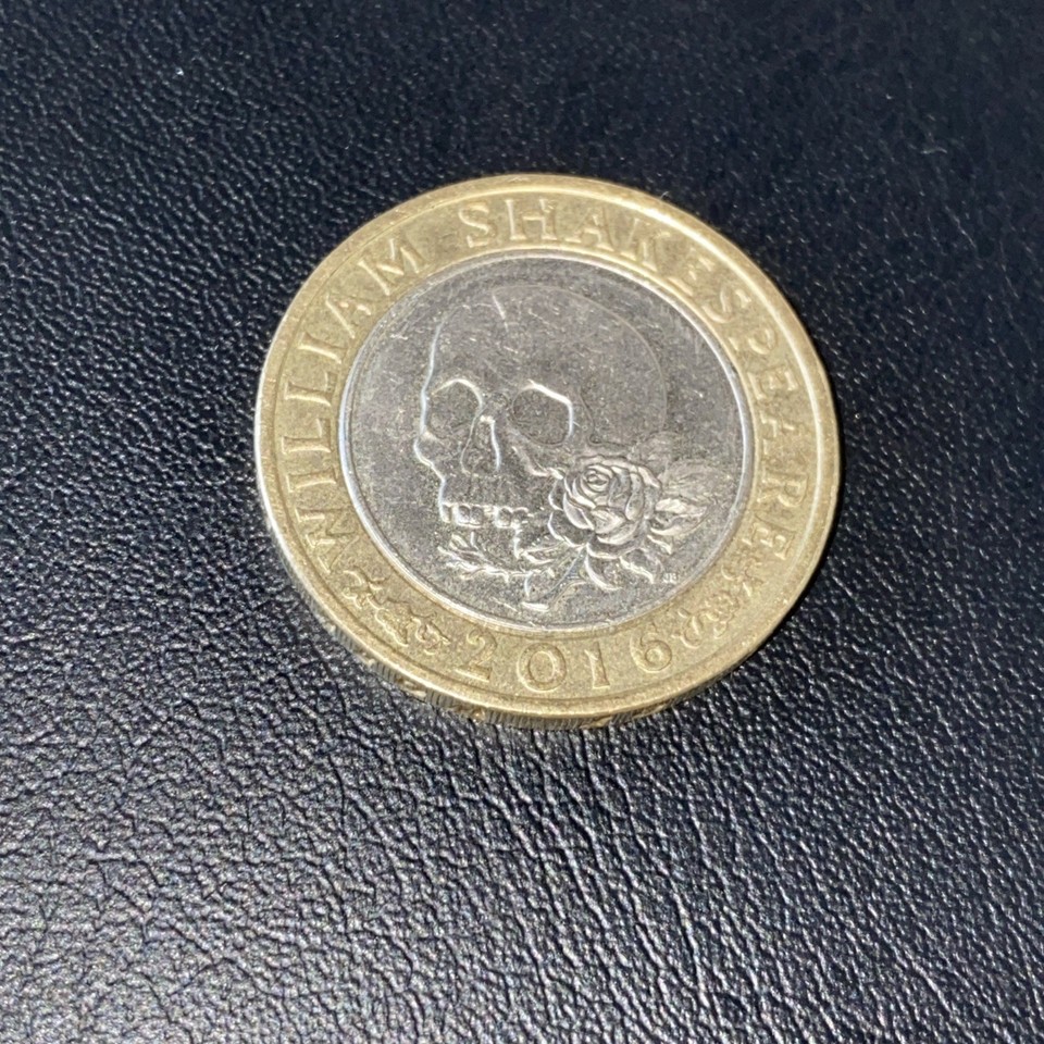 Rare 2 Pound Coin £2 William Shakespeare Macbeth Rose And Skull 2016 ...