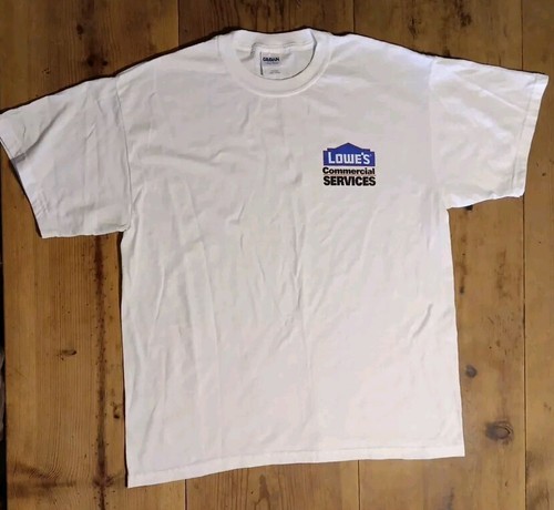 Lowe's Commercial Services Mens L T-Shirt White Cotton Blend Short ...