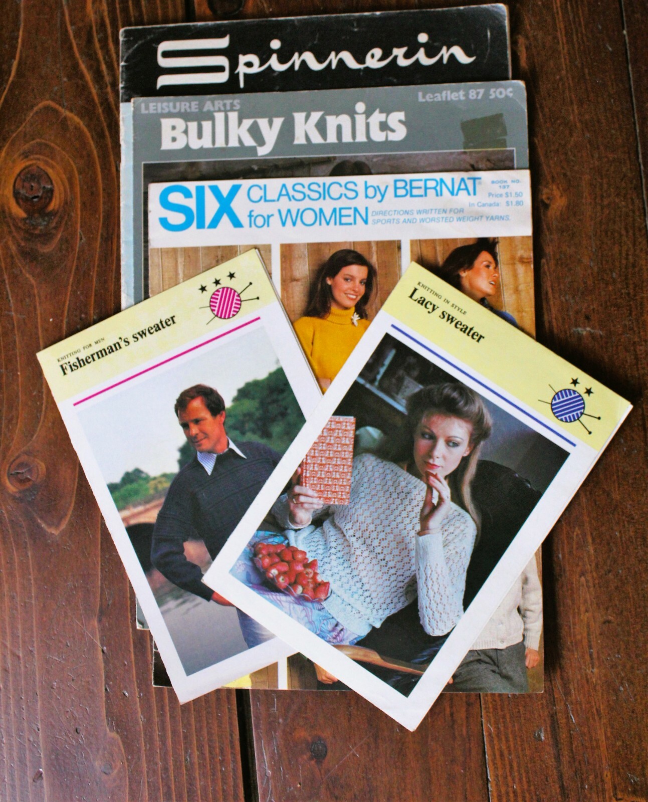 Lot of 5 Knitting Needlework Hobby Leaflets Magazines Knitting Patterns ...