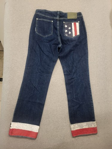 NWT Vintage Gasoline Jeans Flag Mid Rise Flare Denim Baggy Size 9/10 ...