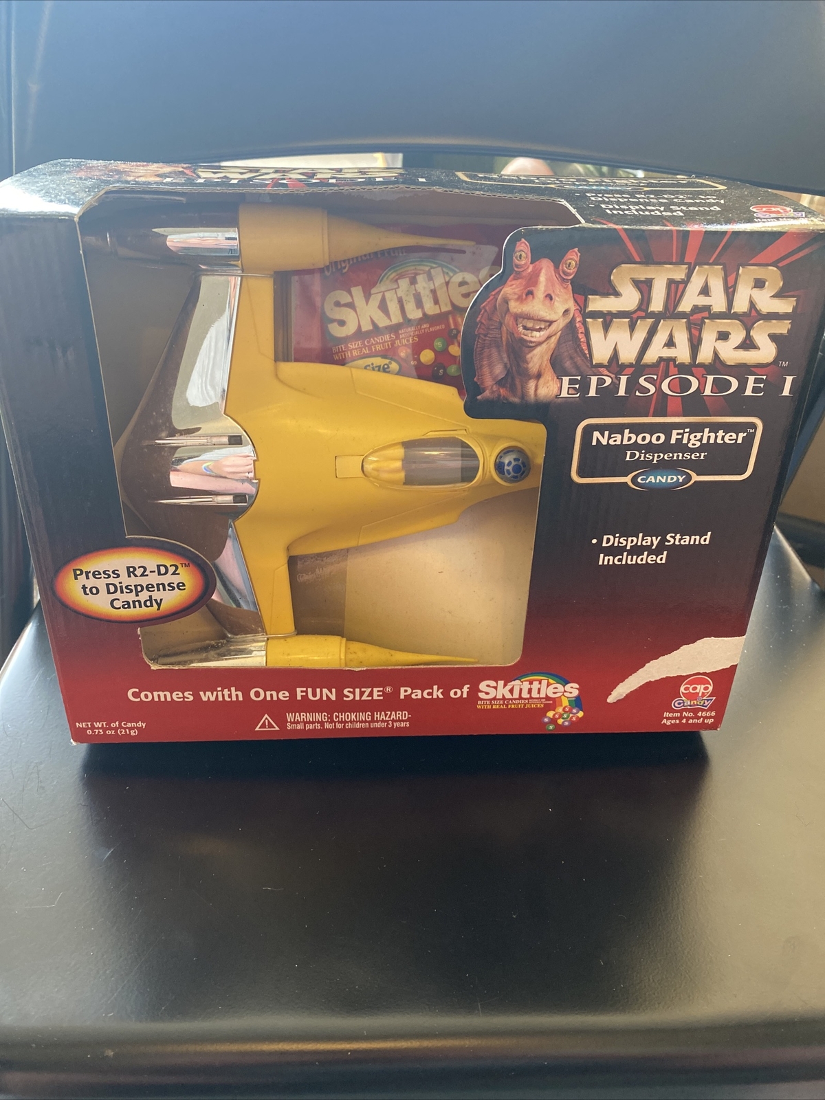 1999 HASBRO STAR WARS EPISODE 1 SKITTLES NABOO FIGHTER CANDY DISPENSER ...