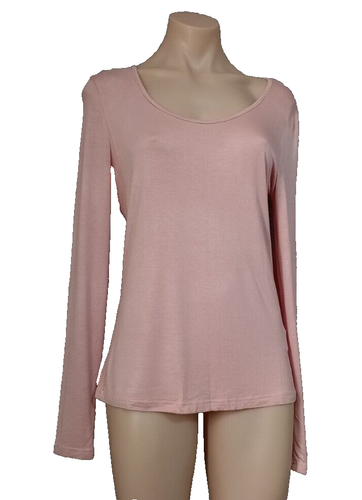 Temt Top Womens Size L Pink Long Sleeve Scoop Neck Light Weight Casual ...