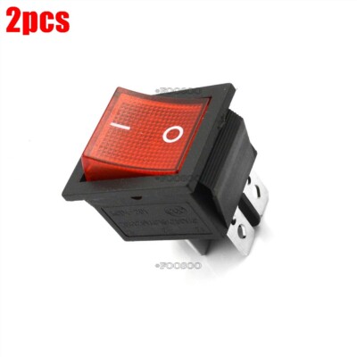 2Pcs Red Lamp 4 Pin On/Off 2 Position Dpst Rocker Switch 16A/250V KCD4 ...