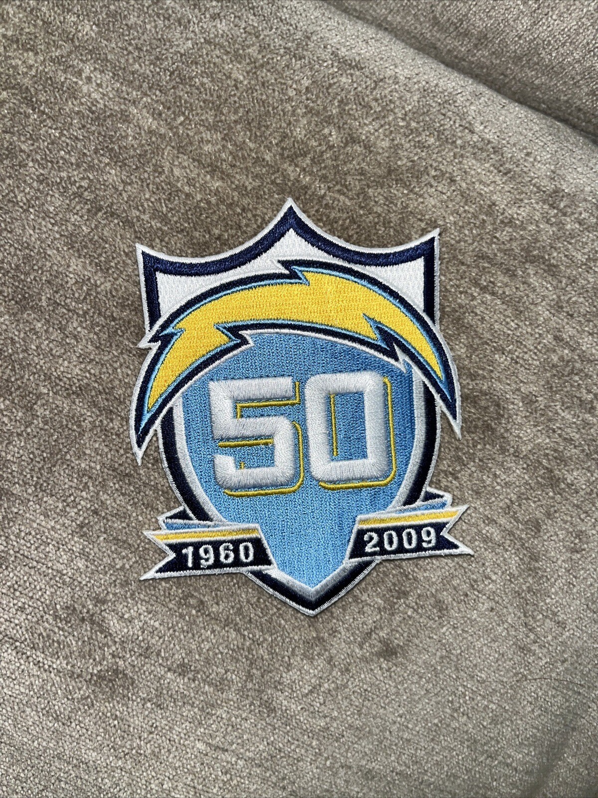 SAN DIEGO CHARGERS 50th ANNIVERSARY NFL PATCH Willabee Ward WORN 2009 ...