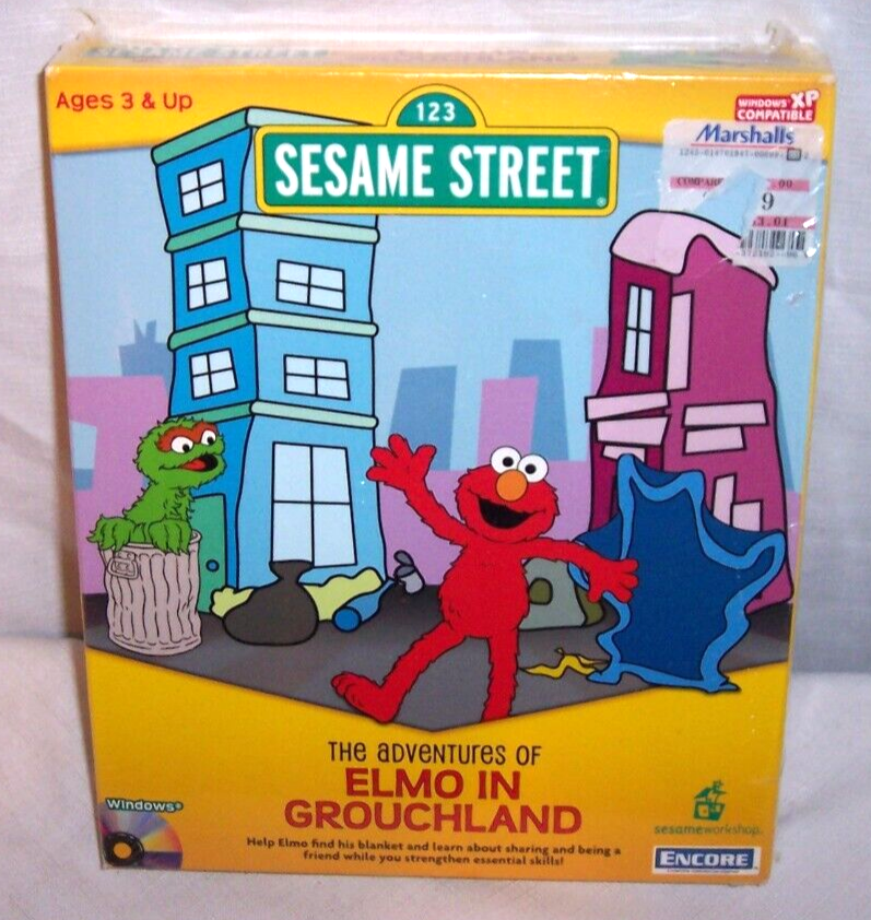 NEW ! Sesame Street The Adventures of Elmo in Grouchland Mattel PC CD ...