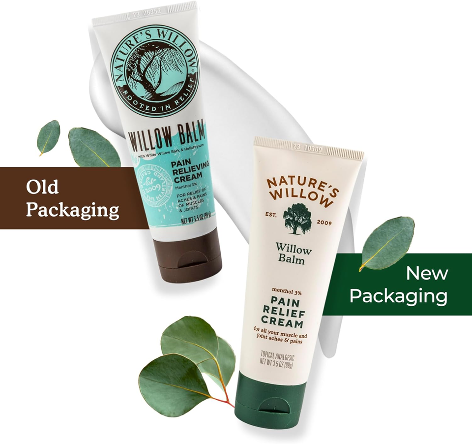 Nature'S Willow Fast-Acting Willow Balm Natural Pain Relief Cream for ...