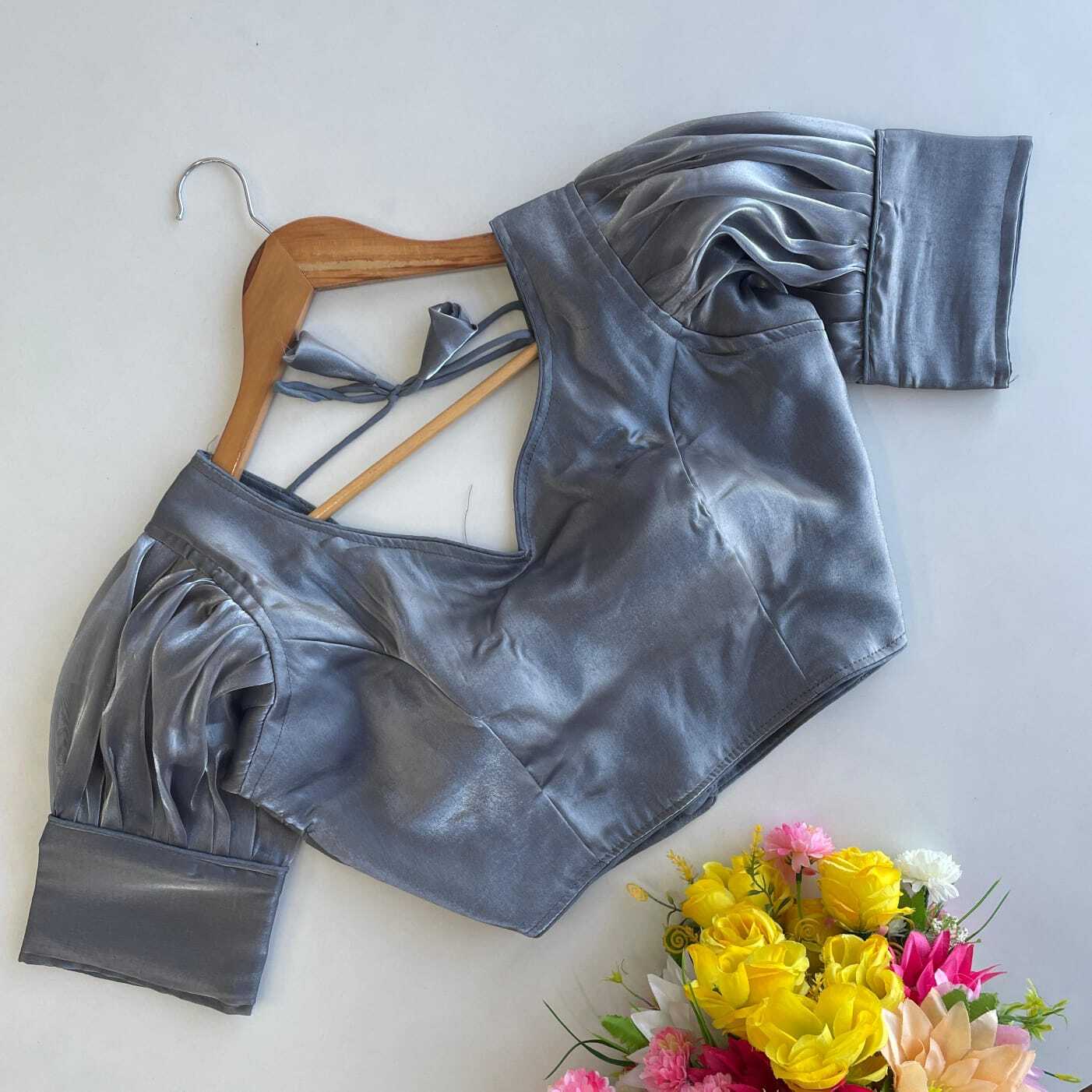 Pure JimmyChu Puff Ready to Wear Blouse, Choli, Crop top for Saree ...