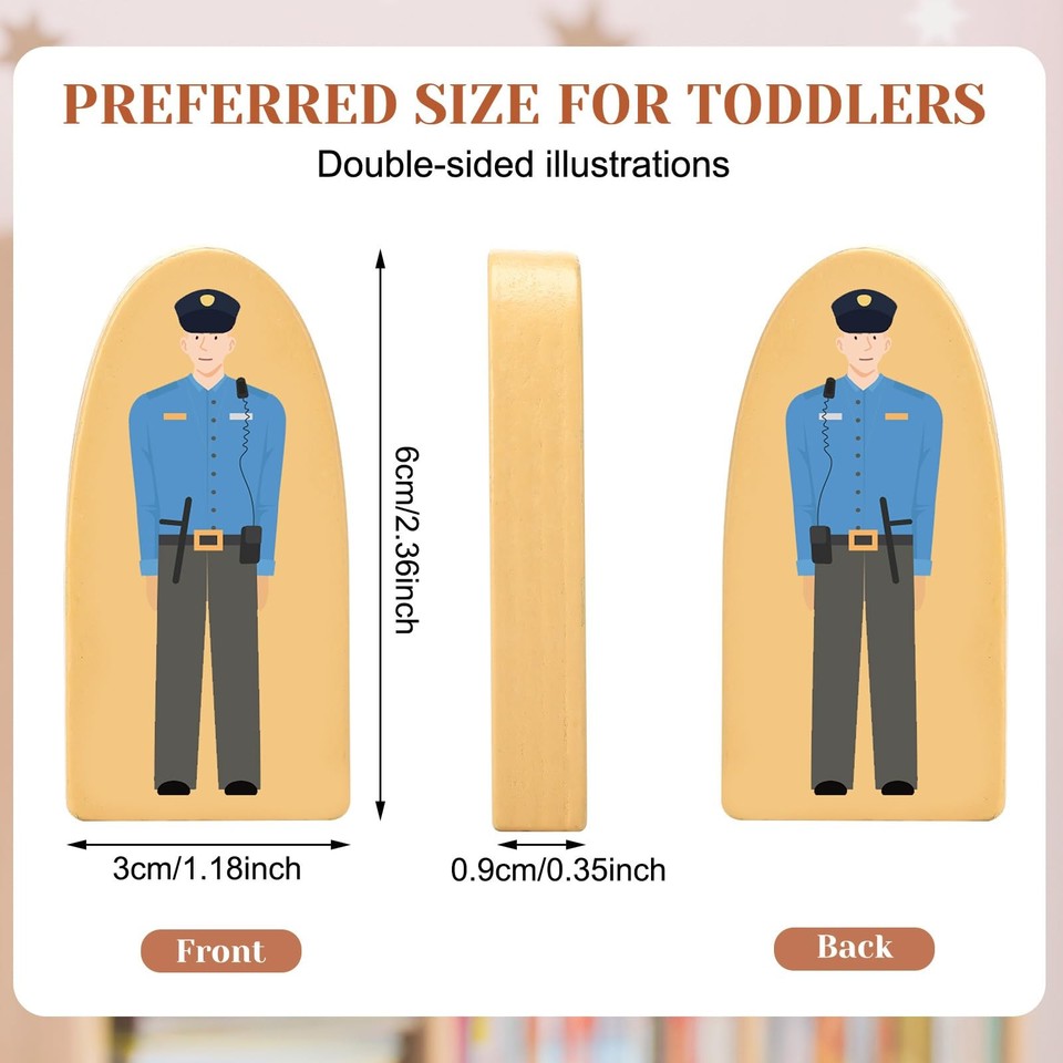 Set of 30 Wooden Community Helpers Toys Multicultural Career Figures ...