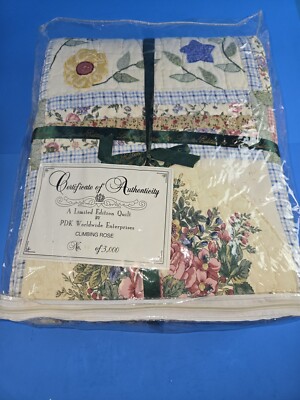 PDK Worldwide Enterprises 100% Cotton Patchwork Quilt Climbing Rose 68 ...