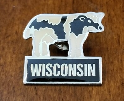 Wisconsin Cow Dairy State Souvenir Lapel Hat Pin Metal Enamel | eBay