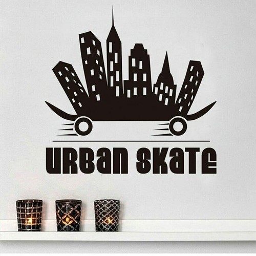 Urban Skate Wall Stickers Creative Design Skateboard Extreme Sport ...