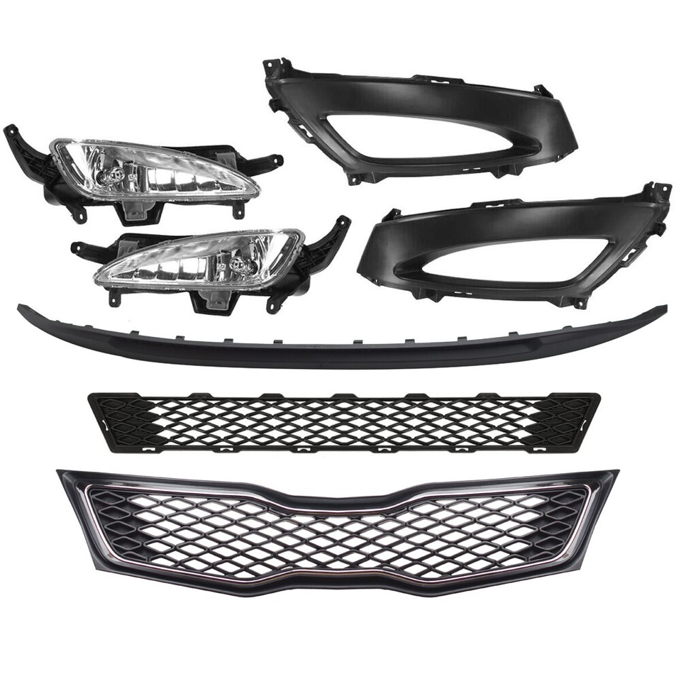 For Kia Optima 2011- 2013 SX/SXL Front Upper Lower Grille Fog Light ...