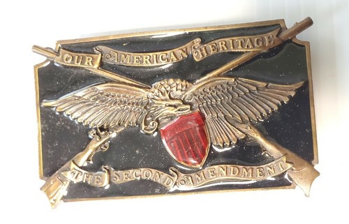 VTG OUR AMERICAN HERITAGE THE SECOND AMENDMENT BELT BUCKLE BERGAMOT ...