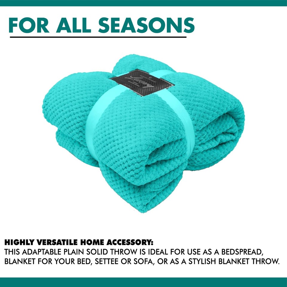 Luxury Popcorn Throws Double & King Size Cuddly Cosy Warm Blanket For ...
