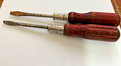 2- BRIDGEPORT NO.9/MASTER MECHANIC SCREWDRIVER - 8" WOODEN HANDLE ...