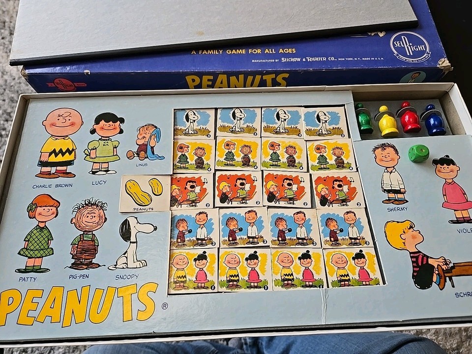 Vintage 1959 Peanuts The Game Of Charlie Brown & His Pals Board Game ...