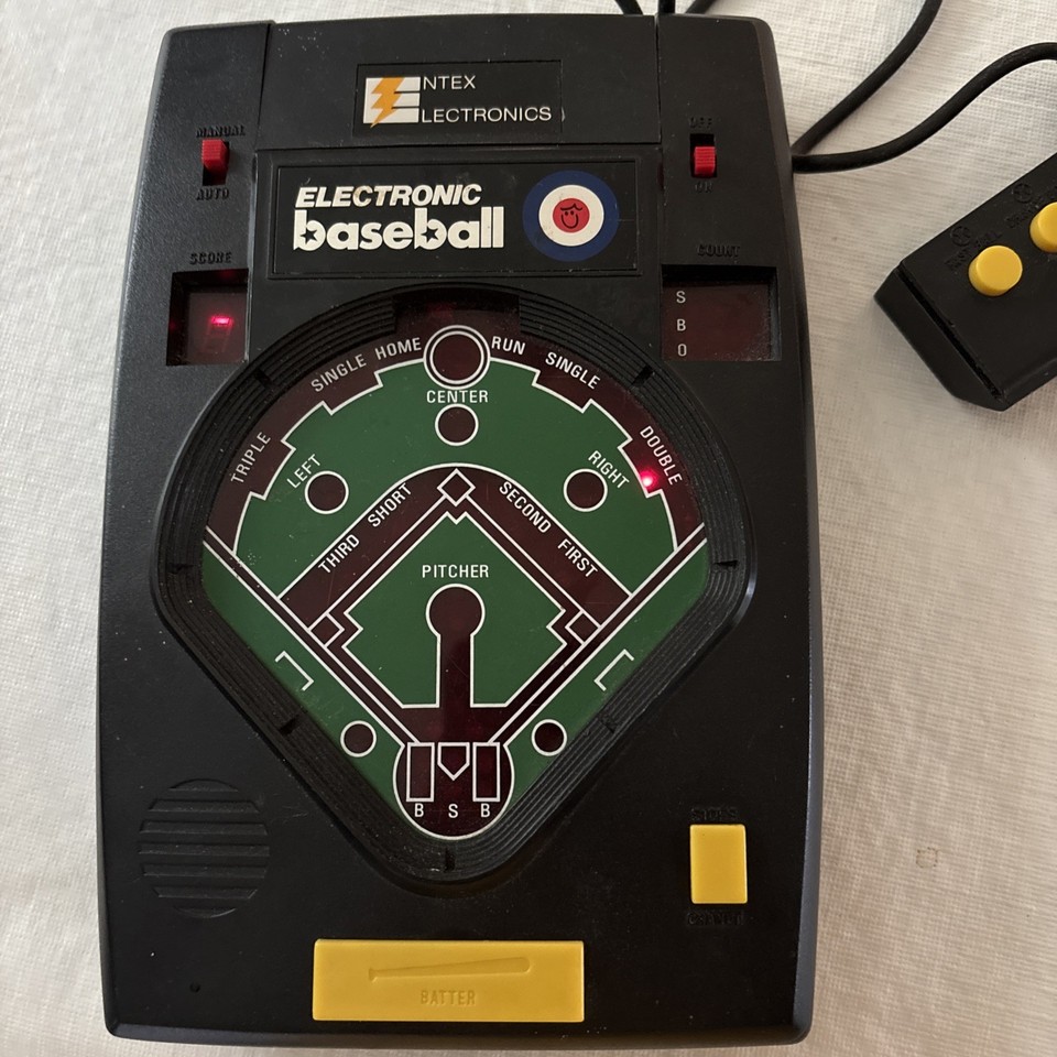 Vintage 1979 Entex Electronic Handheld Baseball Game Model 8001 Lights ...