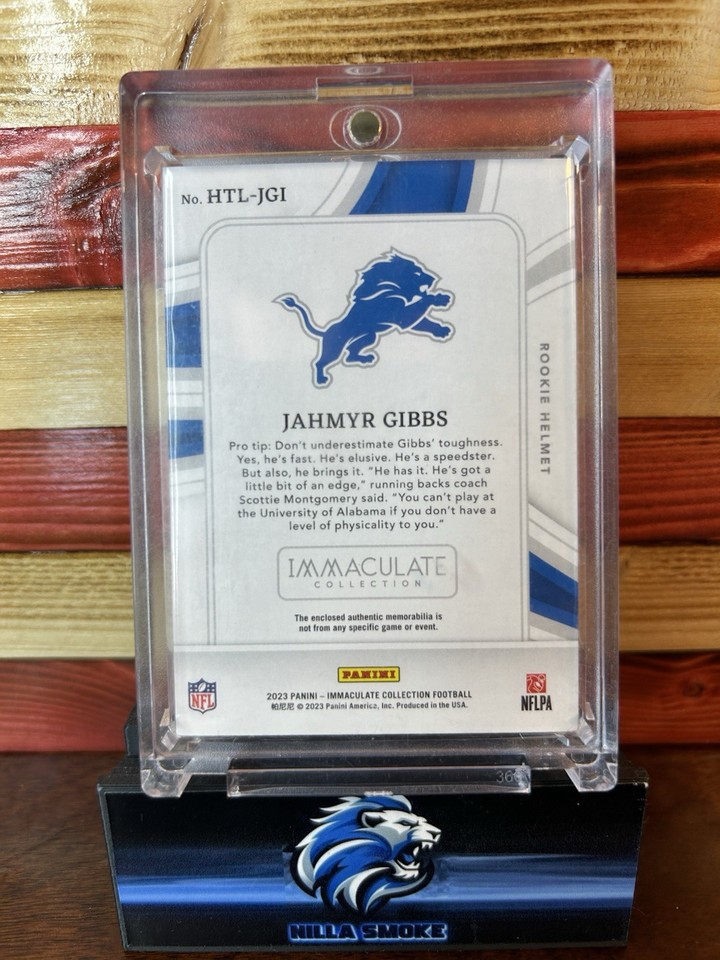 2023 Panini Immaculate Jahmyr Gibbs NFL SHIELD Helmet Sticker 1/1 | eBay
