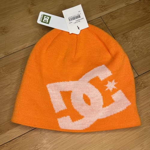 DC Shoe Big Star 2 Big-Logo Orange Beanie One Size Skate Hat Retro Cap ...