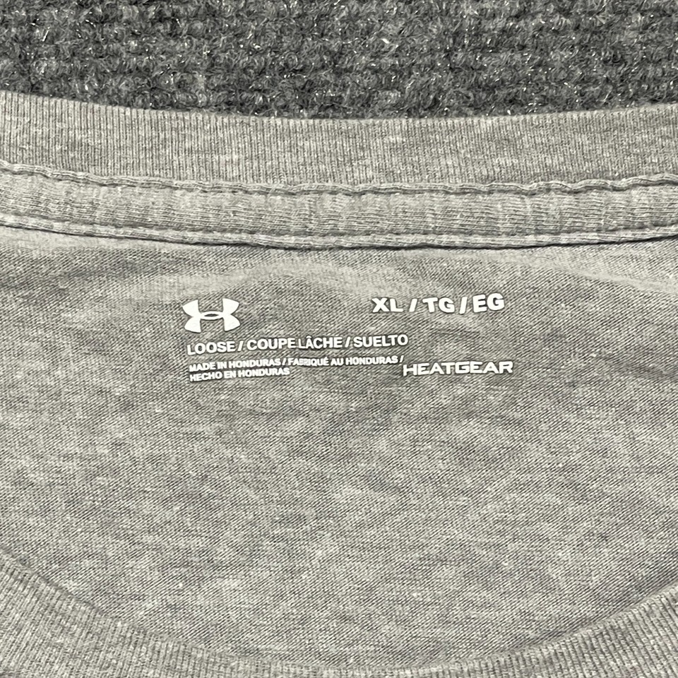 Under Armour Heatgear T Shirt Mens XL Gray Progress Through Pain Loose ...