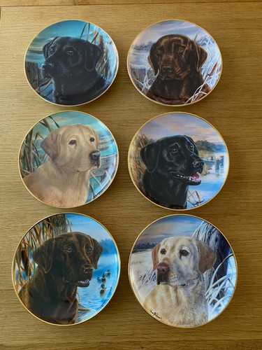 Franklin Mint Heirloom Collection, 6 Labrador Retriever Fine Porcelain ...