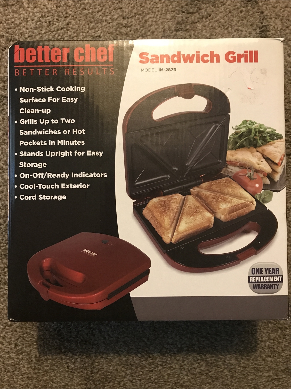 Better Chef Panini Grill Model Im-287r | eBay