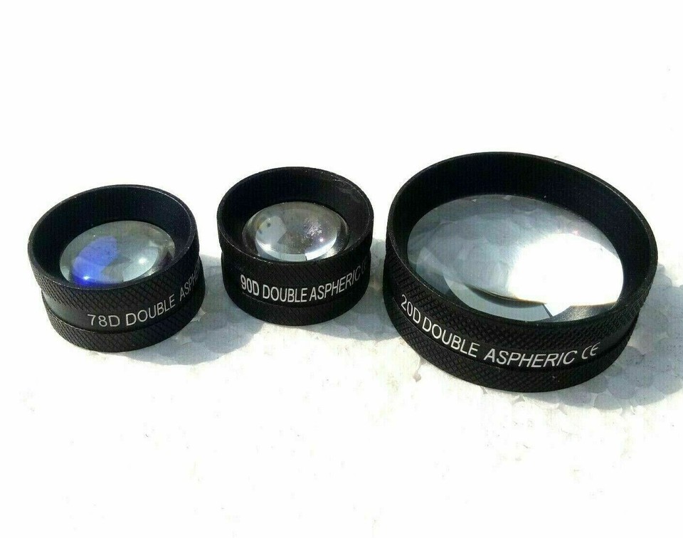 Copy Volk Lens Combo 20D 78D 90D Non Contact Slit Lamp Lens New BLACK ...