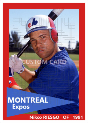 Nikco Riesgo - 1991 Montreal Expos - 2.5 x 3.5 custom card (blank back ...