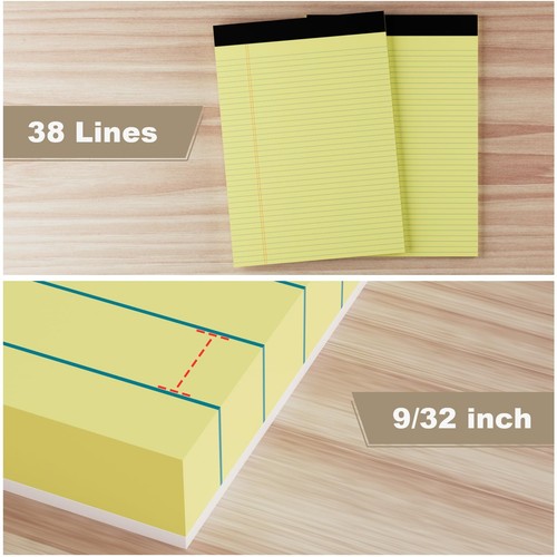 8 Pack Yellow Legal Pads 8.5 x 11.75 College Ruled Yellow Note Pad ...
