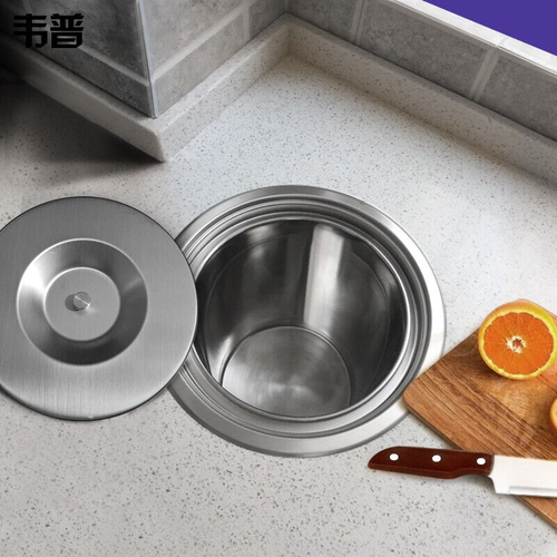 Recessed Trash Can8L Tainless Steel Trash Can Flush Eco-Friendly ...