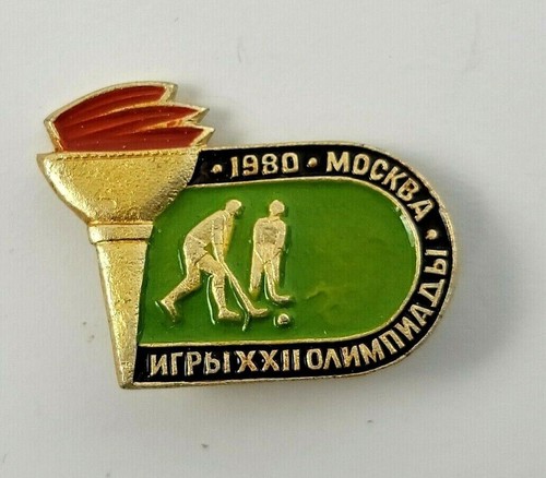 Vintage Mockba 1980 Field Hockey Lacrosse? Olympic Games Torch Pin ...
