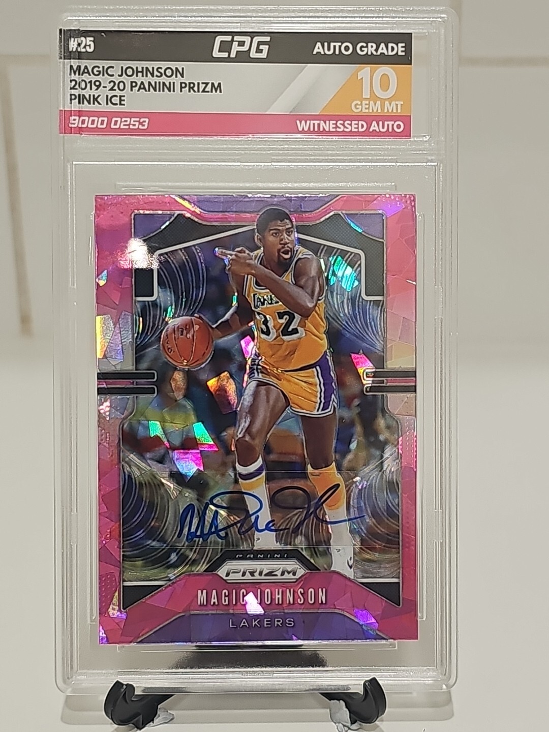 2019- 20 MAGIC JOHNSON PANINI PRIZM PINK ICE AUTOGRAPH CARD #25 - CPG ...