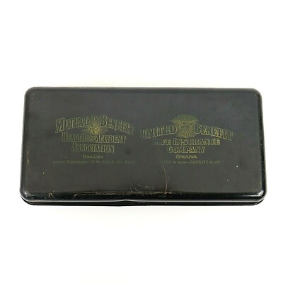 RARE Antique Metal Bank Box PN CO Fulton Mutual Benefit Health Life ...