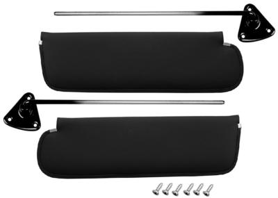 67-72 Chevy/GMC C10 Truck Black Sunvisor Pad & Mounting Arm Set RH & LH ...