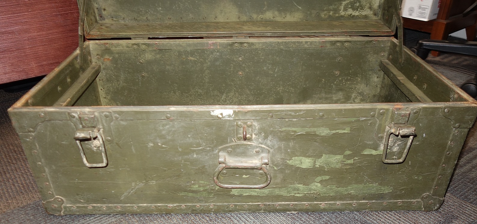 Wooden Military U.S. Army Green Storage Trunk Foot Locker 16x32x13in ...