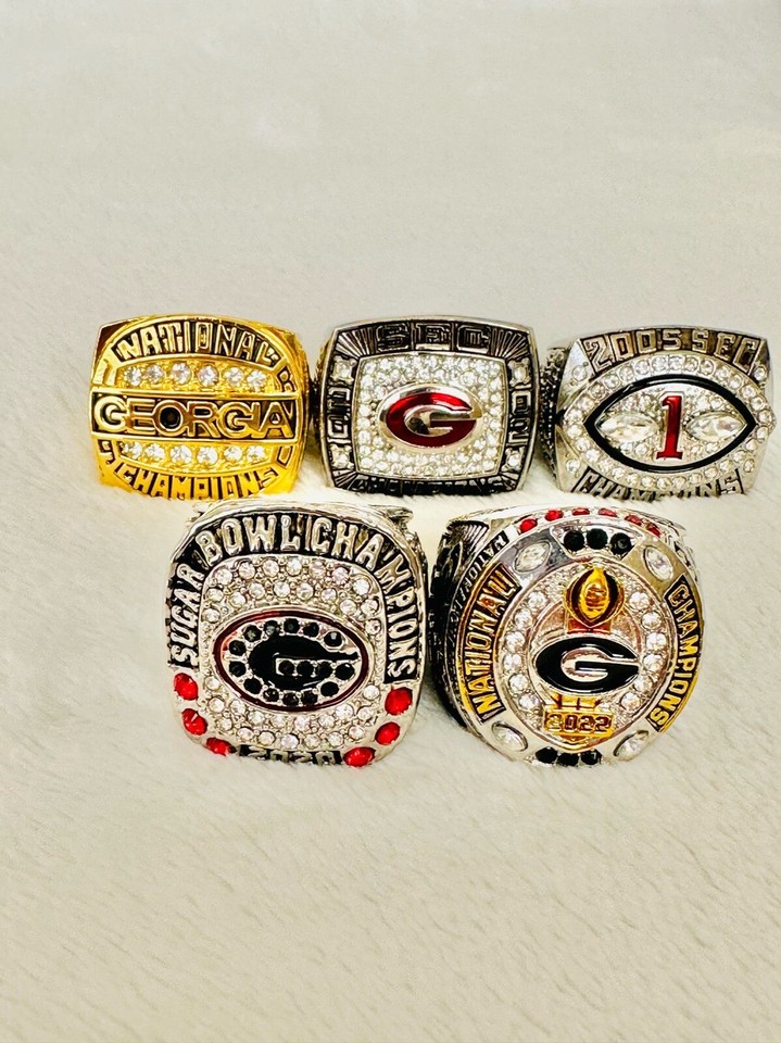 5 PCS Georgia Bulldogs Championship Ring W Box, US SHIP 1980-2022 | eBay