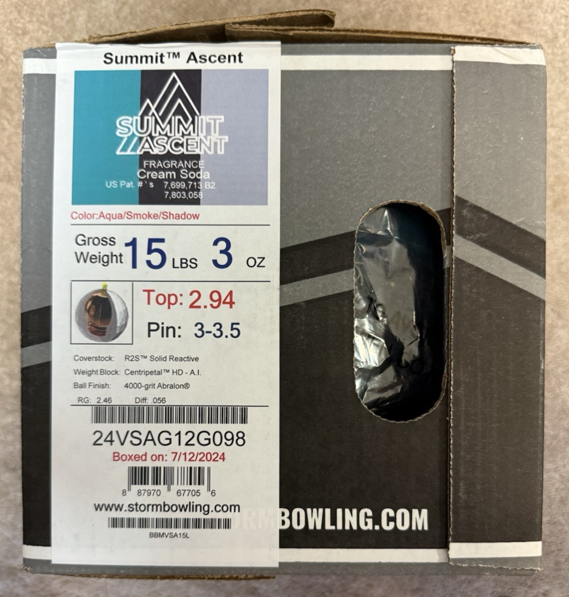 15LB Storm Summit Ascent Bowling Ball 2 Handed!! | eBay