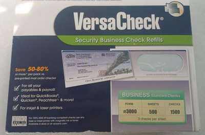 VersaCheck Security Business Check Refills 1500 Checks Form #3000 | eBay