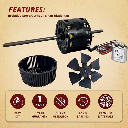 D1092 RV Air Conditioner Condenser Motor w/ Fan Blade 6733-3211 Wheel ...