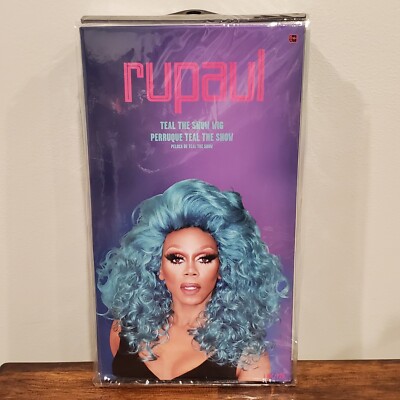 Rupaul Teal The Show Wig Blue Cosplay Drag Halloween Costume Dress up ...