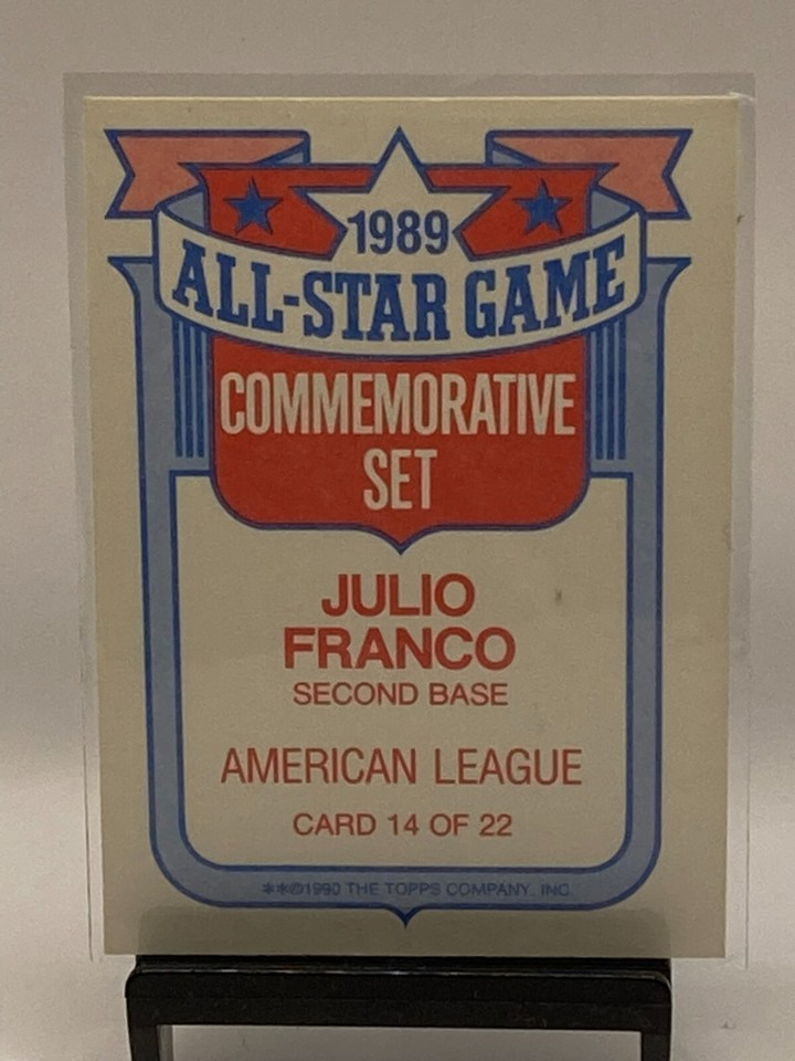 1990 TOPPS 1989 ALL STAR JULIO FRANCO #14 of 22 Baseball Card | eBay