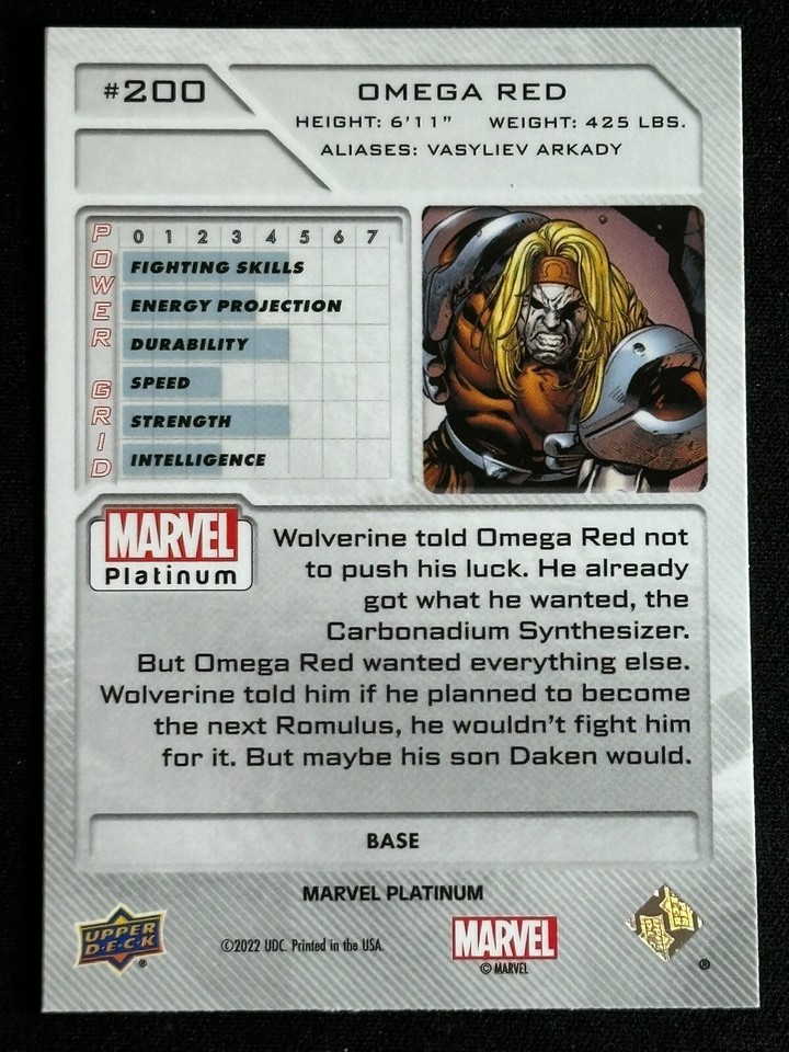 2023 Upper Deck Marvel Platinum Omega Red #200 X-Men MCU High Series | eBay