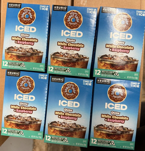 Donut Shop Iced DUOS WHITE CHOCOLATE+RASPBERRY Coffee 72 K Cups Keurig ...