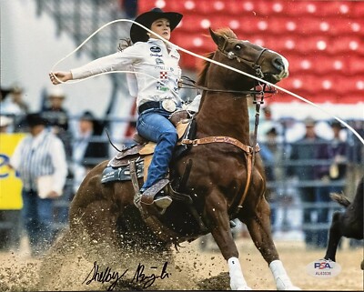 Shelby Boisjoli Signed NFR Wrangler Rodeo 8x10 Photo Breakaway Roper PSA/DNA | eBay